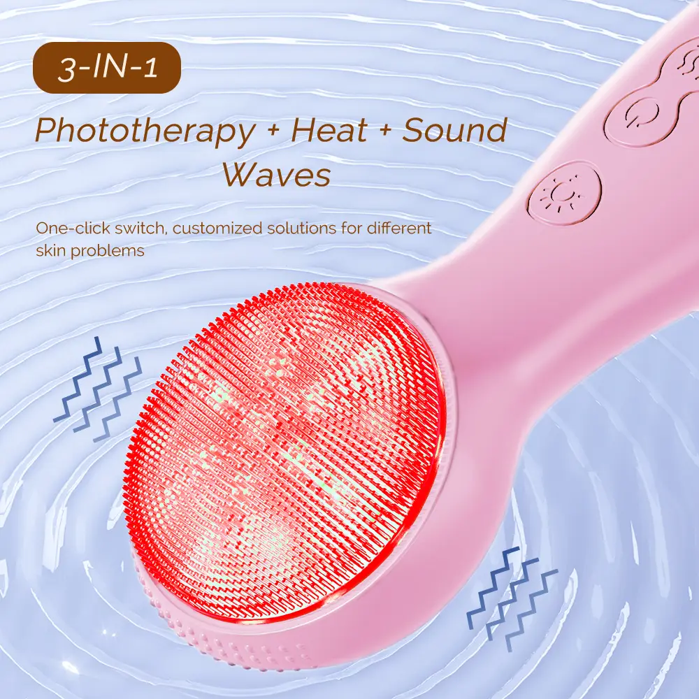 Electric Facial Cleansing Brush Waterproof Face Scrubber Cleanser Brush ...